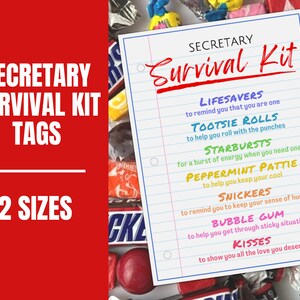 Secretary Survival Kit Gift Tags, Administrative Professionals Day ...