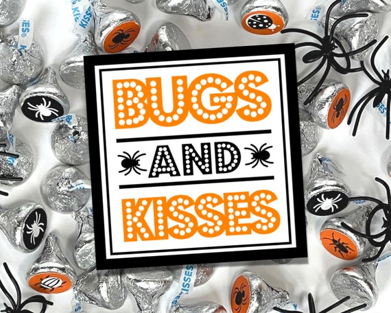 Halloween Treat Tags Bugs and Kisses Treat Tags Treat Bags - Etsy