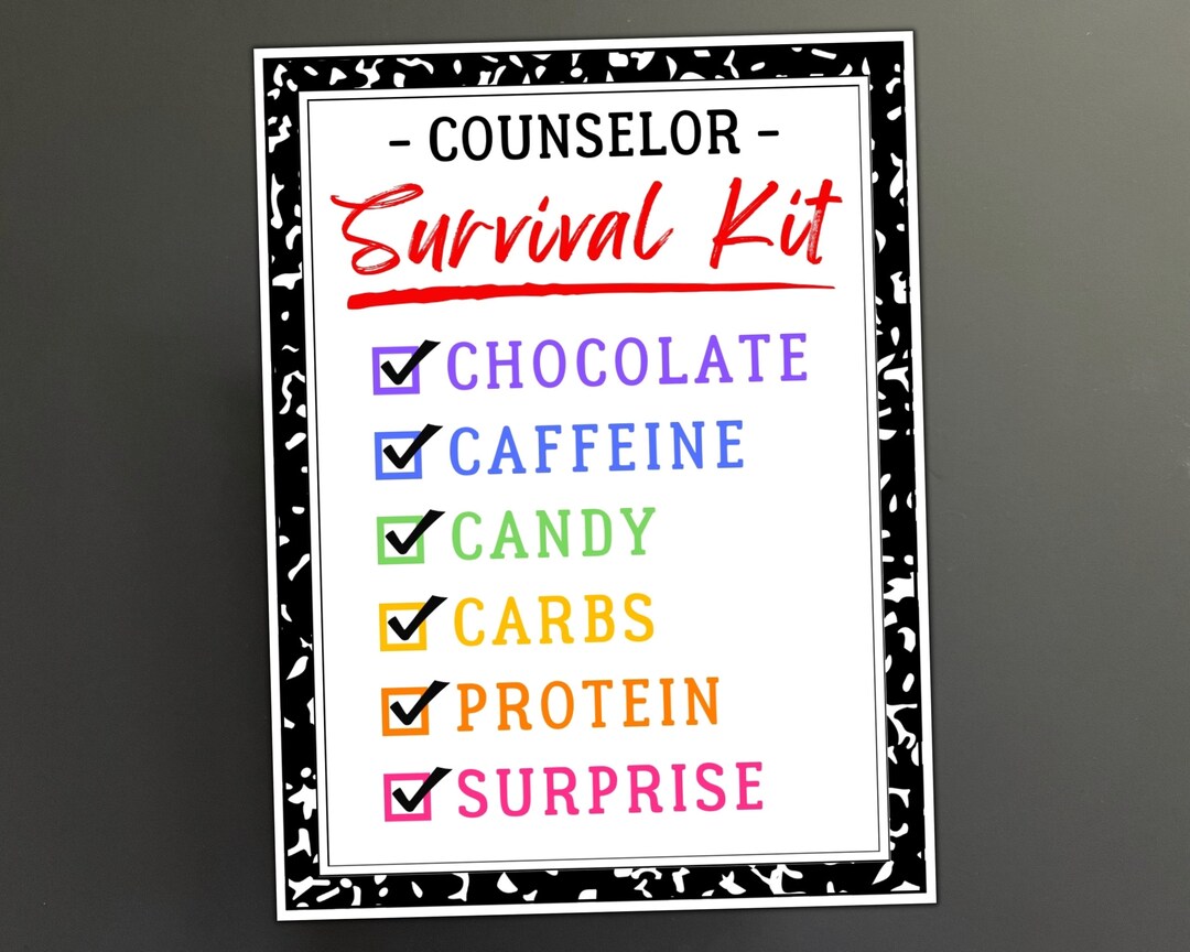 Counselor Survival Kit Gift Tags, Guidance Counselor Thank You or ...