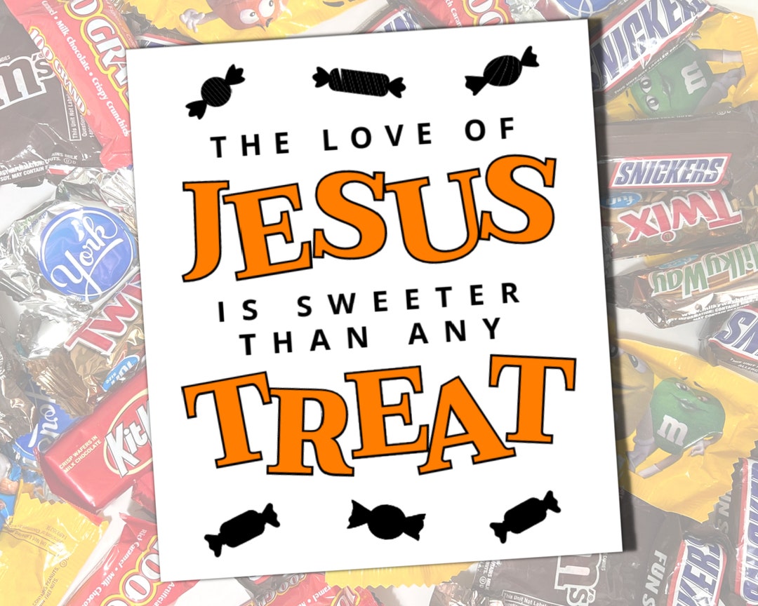 Christian Halloween Treat Tag, Religious Halloween Party Favors, Jesus ...