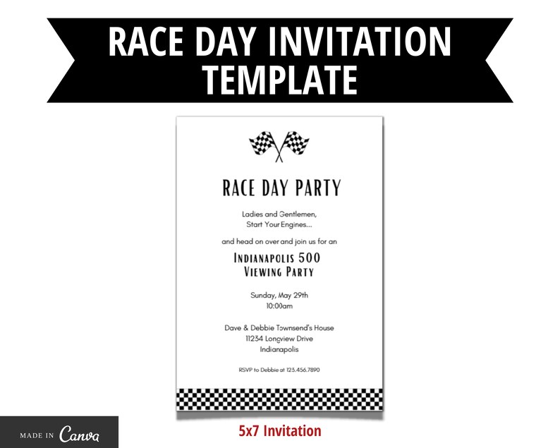 Race Day Party Invitation Indianapolis 500 Viewing Party - Etsy