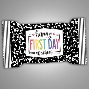 Happy First Day of School Rice Cereal Treat Wrapper, Marshmallow Crispy ...