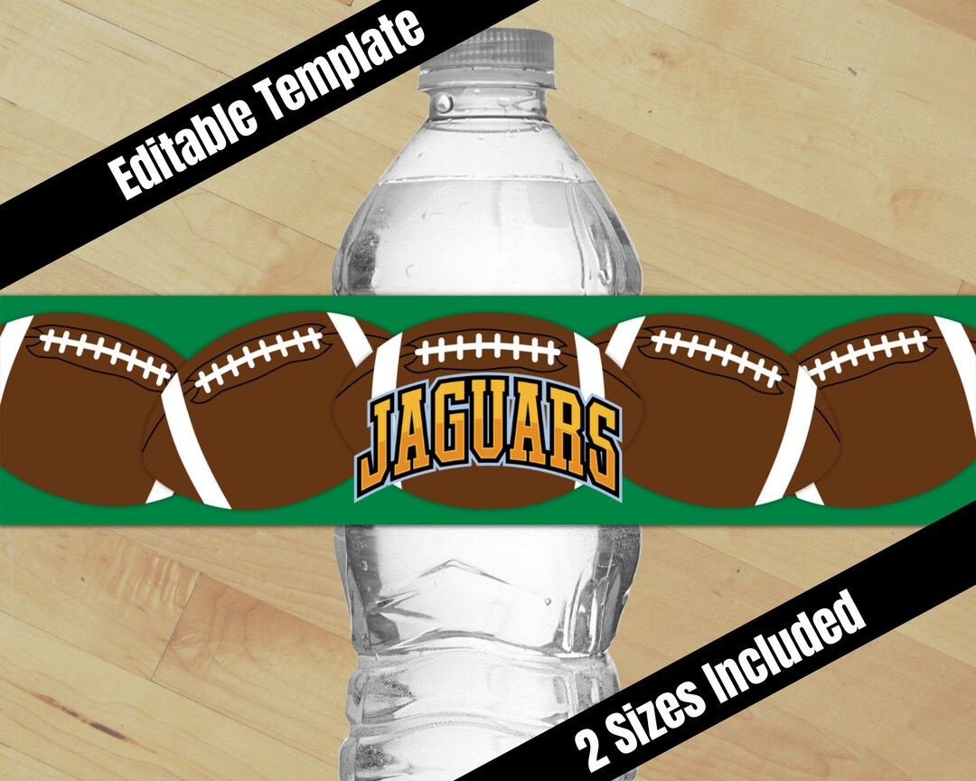Editable Football Water Bottle Wrapper Label, Football Printable Party ...