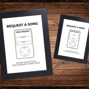 Song Request Cards & Signs, Karaoke Band DJ Printable Song Request Tags ...