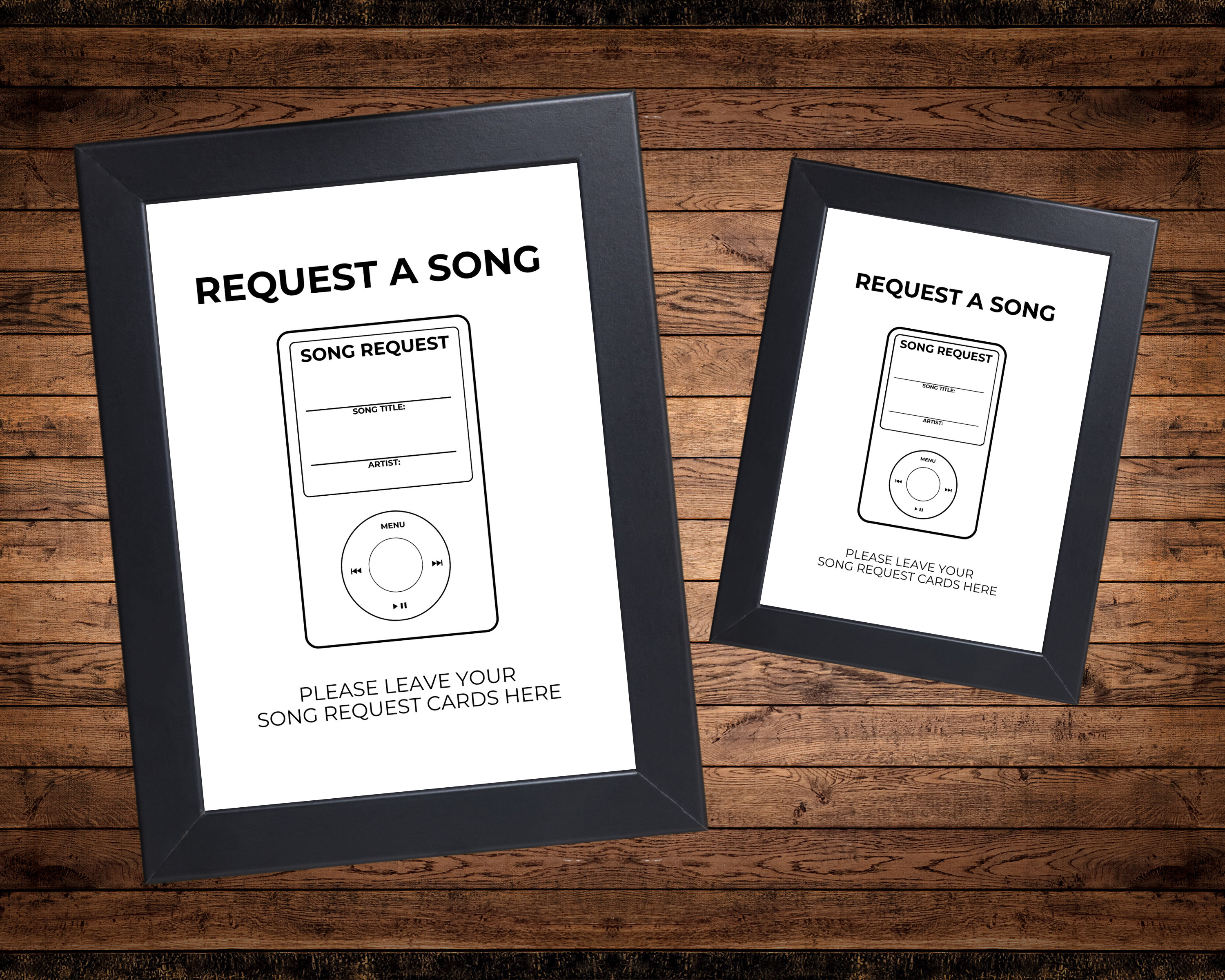 Song Request Cards & Signs, Karaoke Band DJ Printable Song Request Tags ...