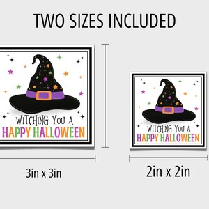 Halloween Sticker Label Tag Printable, Witching You A Happy Halloween ...