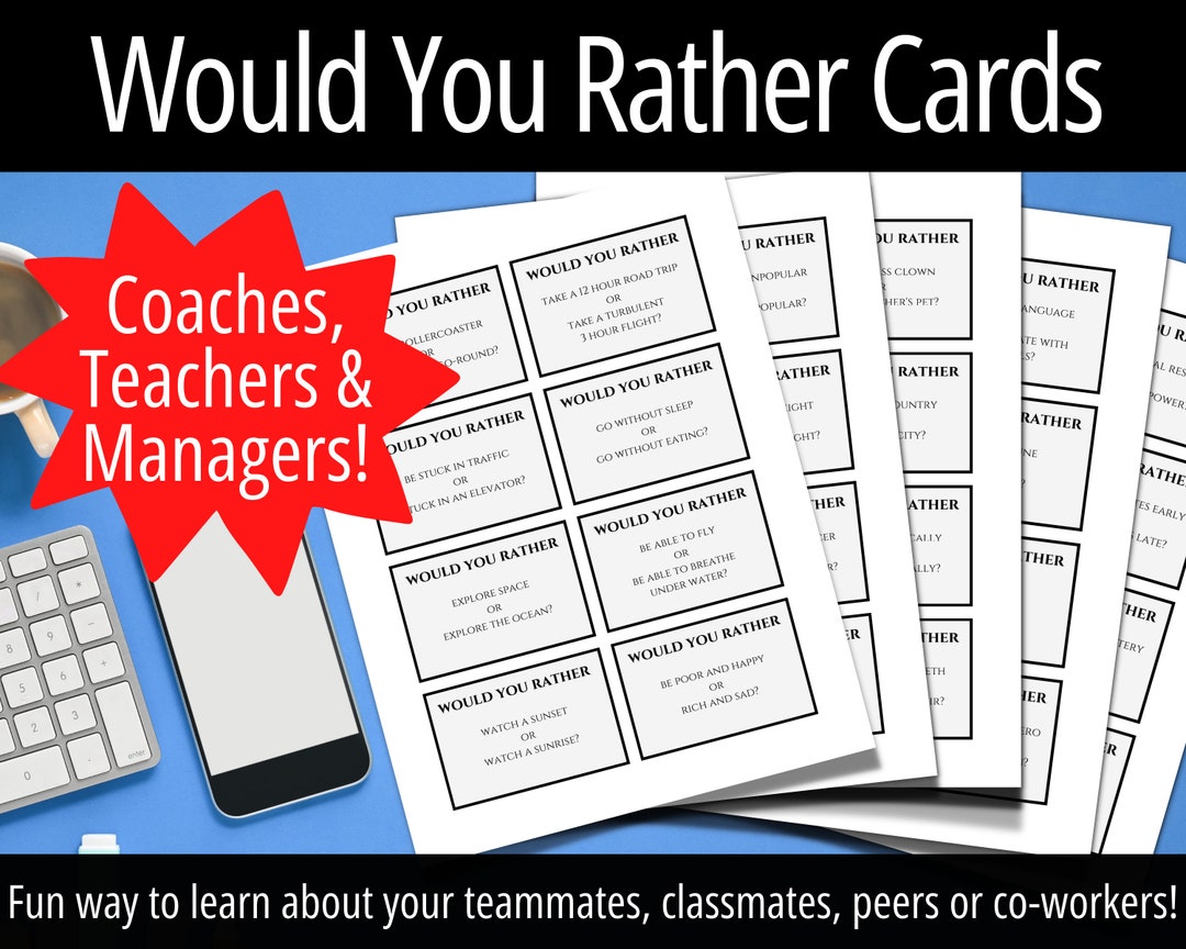 Would You Rather Cards Teambuilding Activity Office Classroom - Etsy