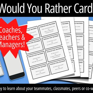 Would You Rather Cards Teambuilding Activity Office Classroom - Etsy