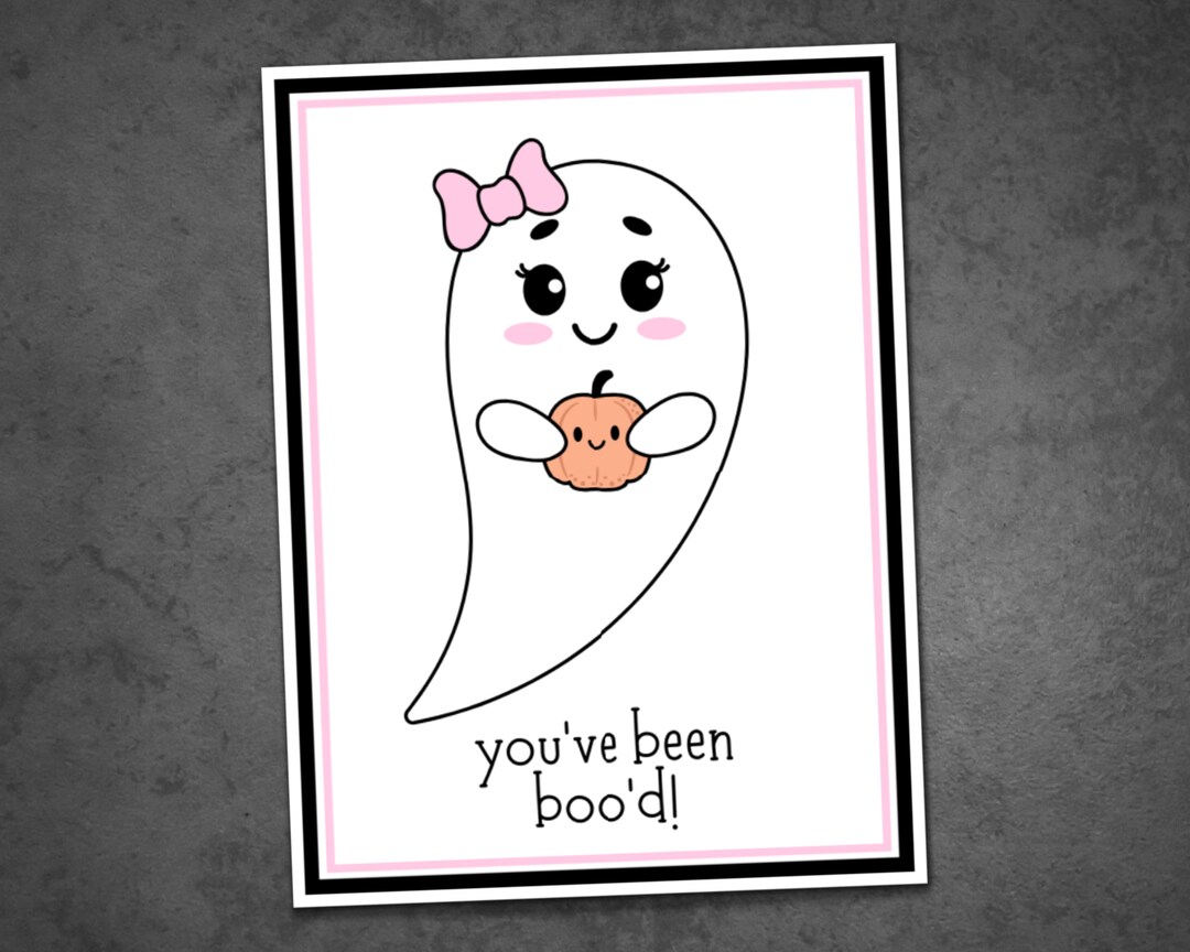 You've Been Boo'd Printable, Cute Girl Ghost Boo Tag Pink Halloween Boo ...