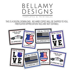 Police Officer Appreciation Gift Tags, Policeman First Responder ...