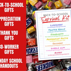 Back-to-school Survival Kit Gift Tags, Great Idea for Kids or as ...