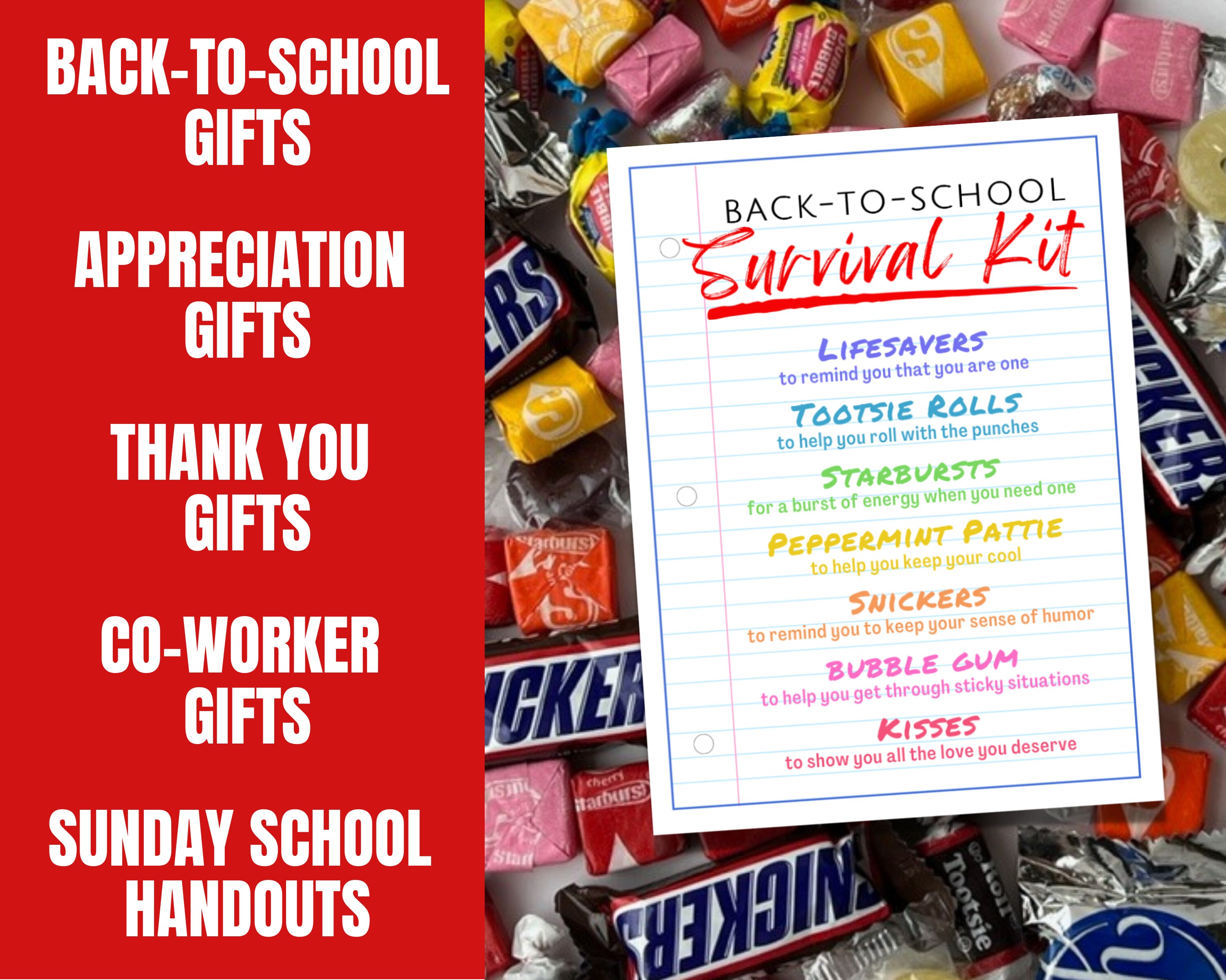 Back-to-school Survival Kit Gift Tags Great Idea for Kids or - Etsy