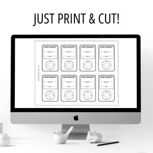 Song Request Cards & Signs, Karaoke Band DJ Printable Song Request Tags ...