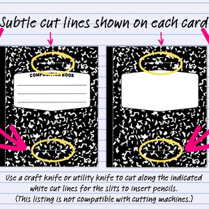 Back to School Gift Pencil Toppers, Composition Notebook Printable for ...