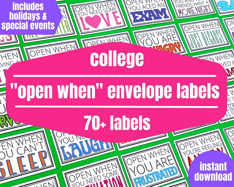 Open When Printable Letter Labels Envelope Label or Card - Etsy