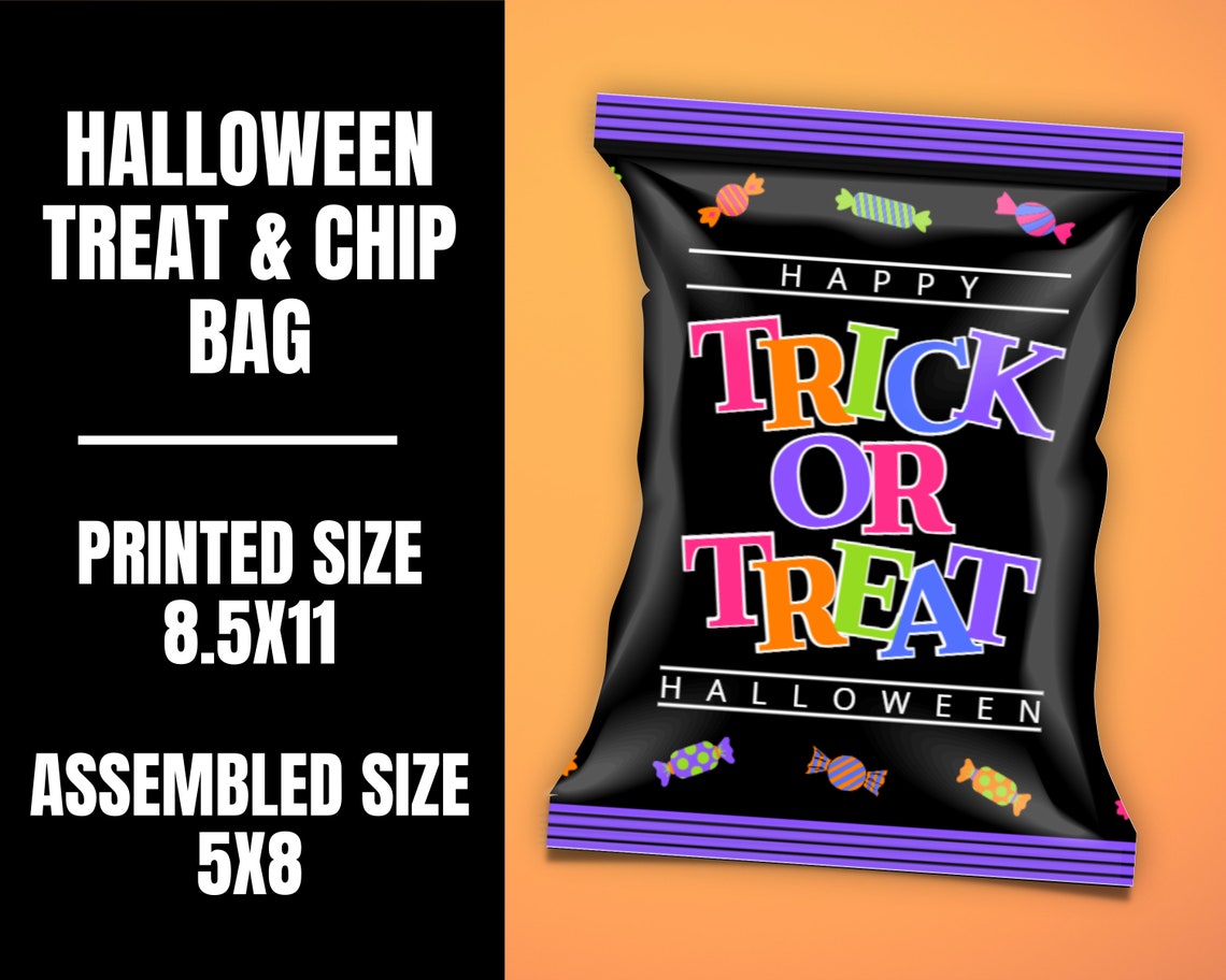 Halloween Chip Bag Wrapper Trick or Treat Party Favor Snack - Etsy