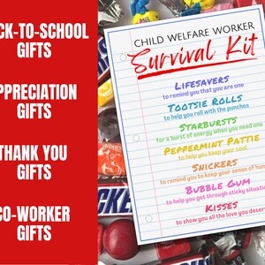 Child Welfare Worker Survival Kit Gift Tag, Welfare Worker Appreciation ...
