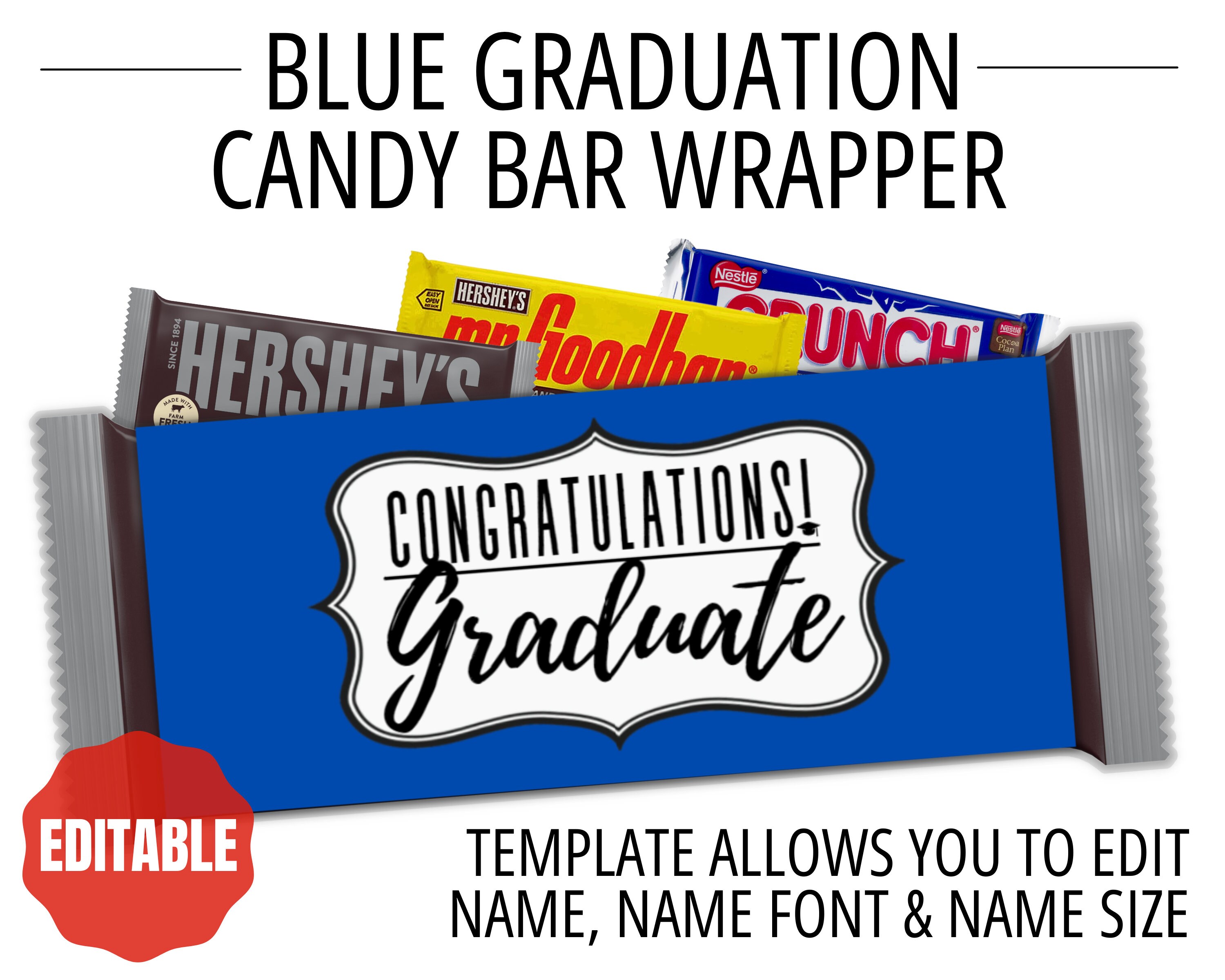 Editable Graduation Candy Bar Wrapper Commencement 2023 Grad - Etsy