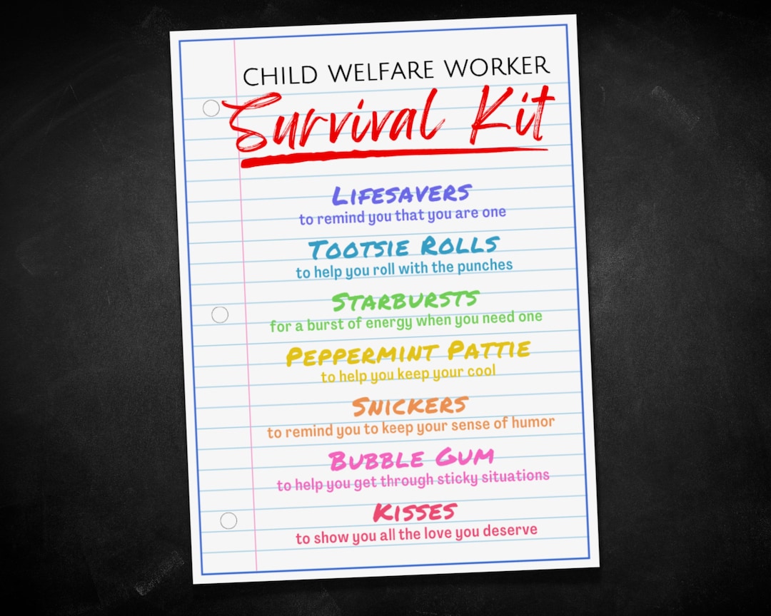Child Welfare Worker Survival Kit Gift Tags, Staff Appreciation Thank ...