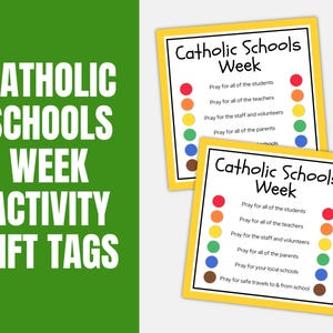 Catholic Schools Week Activity Gift Tags, Chocolate Candies Goodie Bag ...