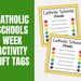 Catholic Schools Week Activity Gift Tags, Chocolate Candies Goodie Bag ...