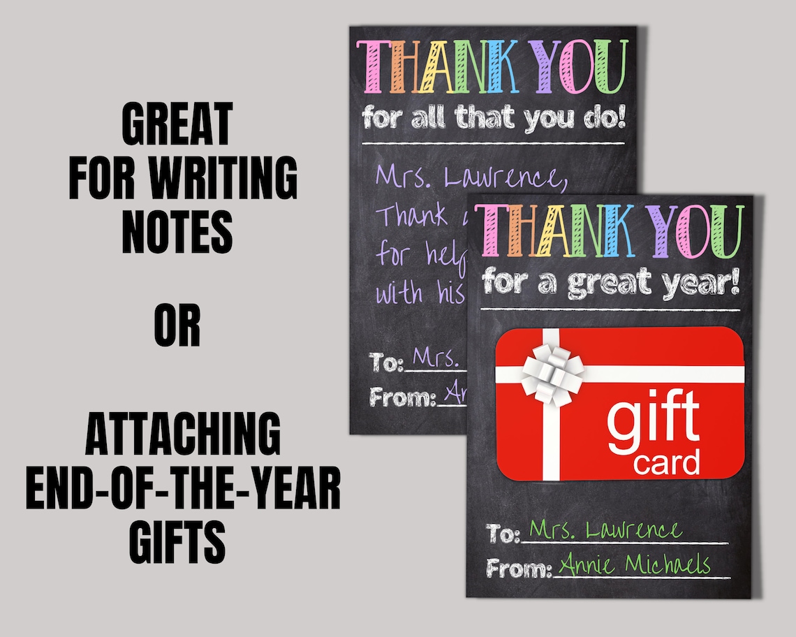 End of Year Teacher Thank You Printable Thanks End of School - Etsy