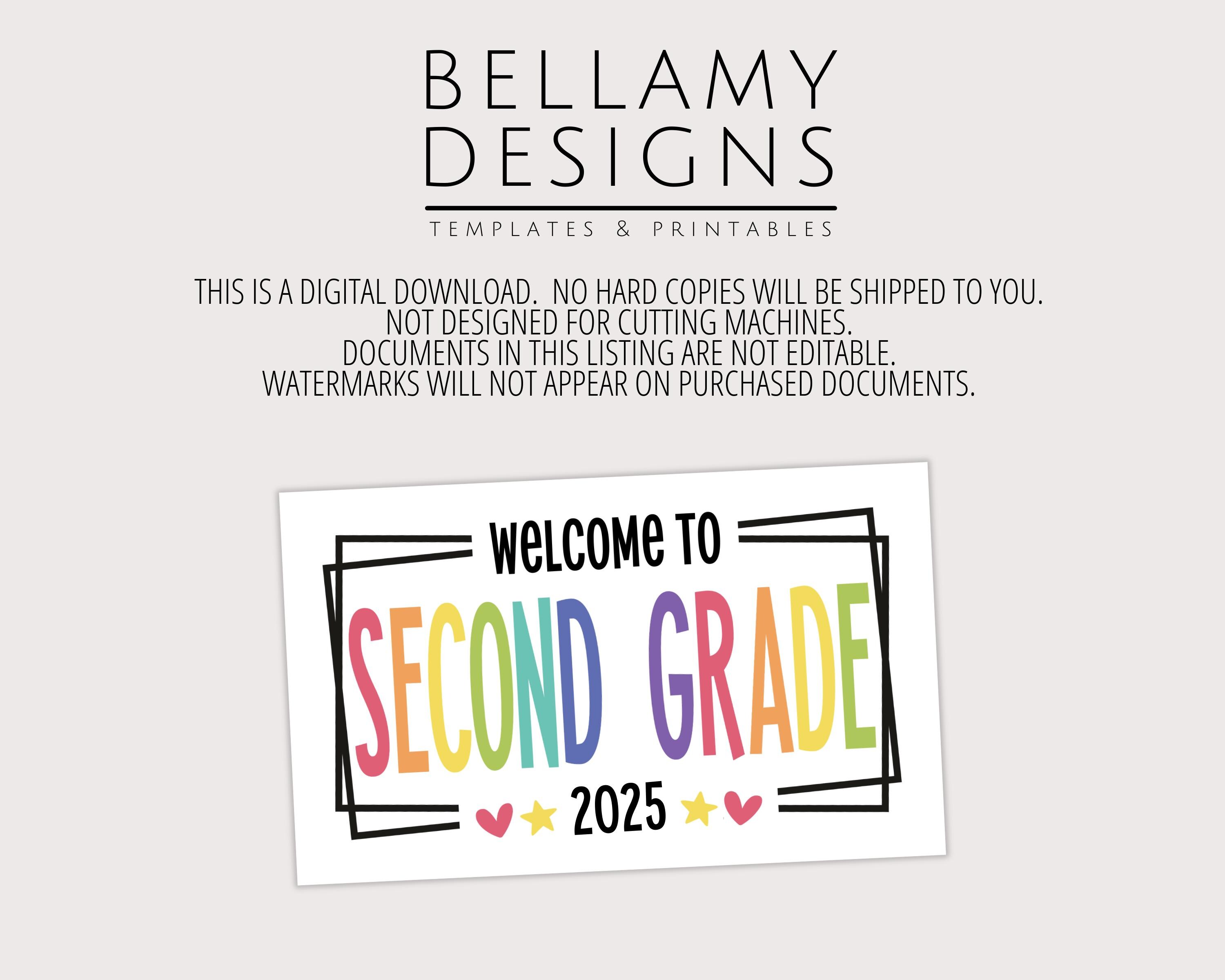 Welcome to Second Grade Gift Tag, Back to School Treat First Day of ...
