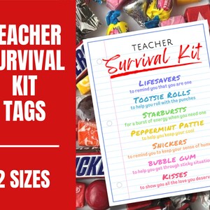 Teacher Survival Kit Gift Tags, Teacher Appreciation and Thank You ...