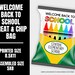 Welcome Back to School Chip Bag, 1st Day Crayon Box Printable, Staff ...