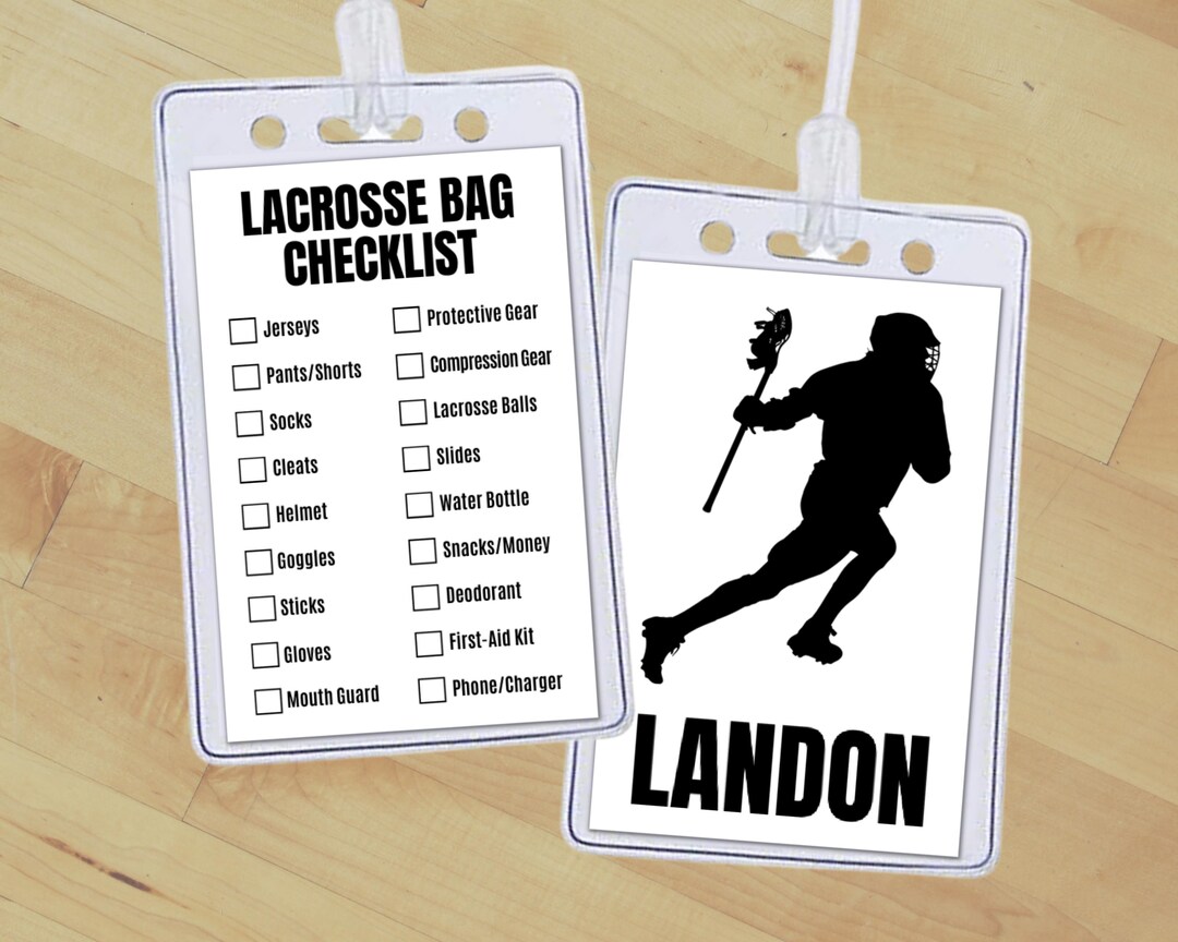 Editable Lacrosse Bag Tag Insert, Custom Lacrosse Equipment Gear ...
