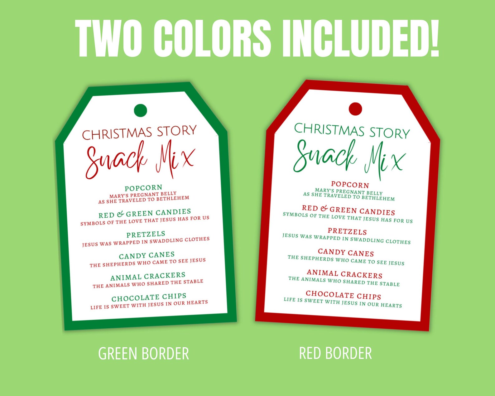 Christmas Story Snack Mix Gift Tags, Stocking Stuffer Treat Card ...