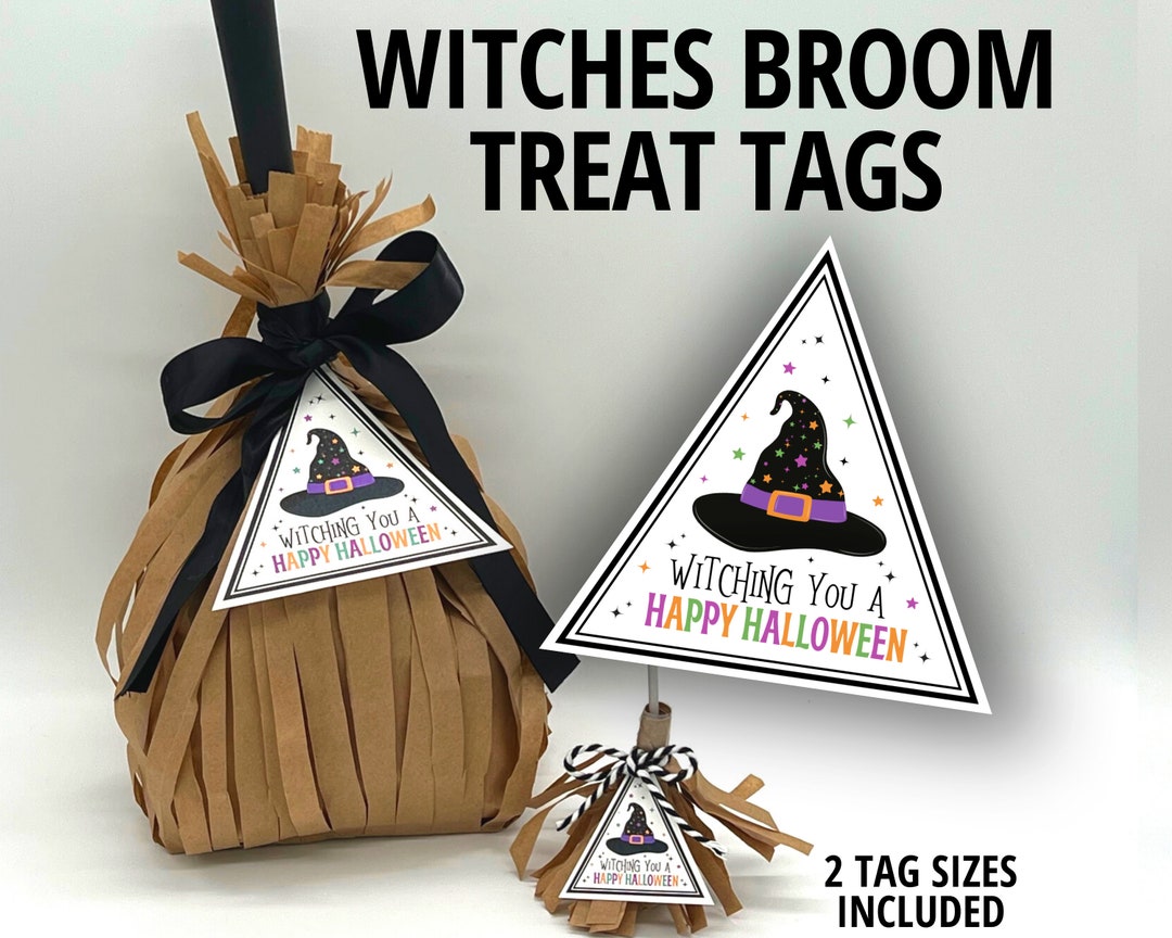 Witches Broom Treat Tags, Halloween Treat Tag for Treat Bags ...