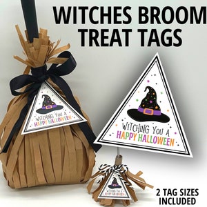Witches Broom Treat Tags, Halloween Treat Tag for Treat Bags ...