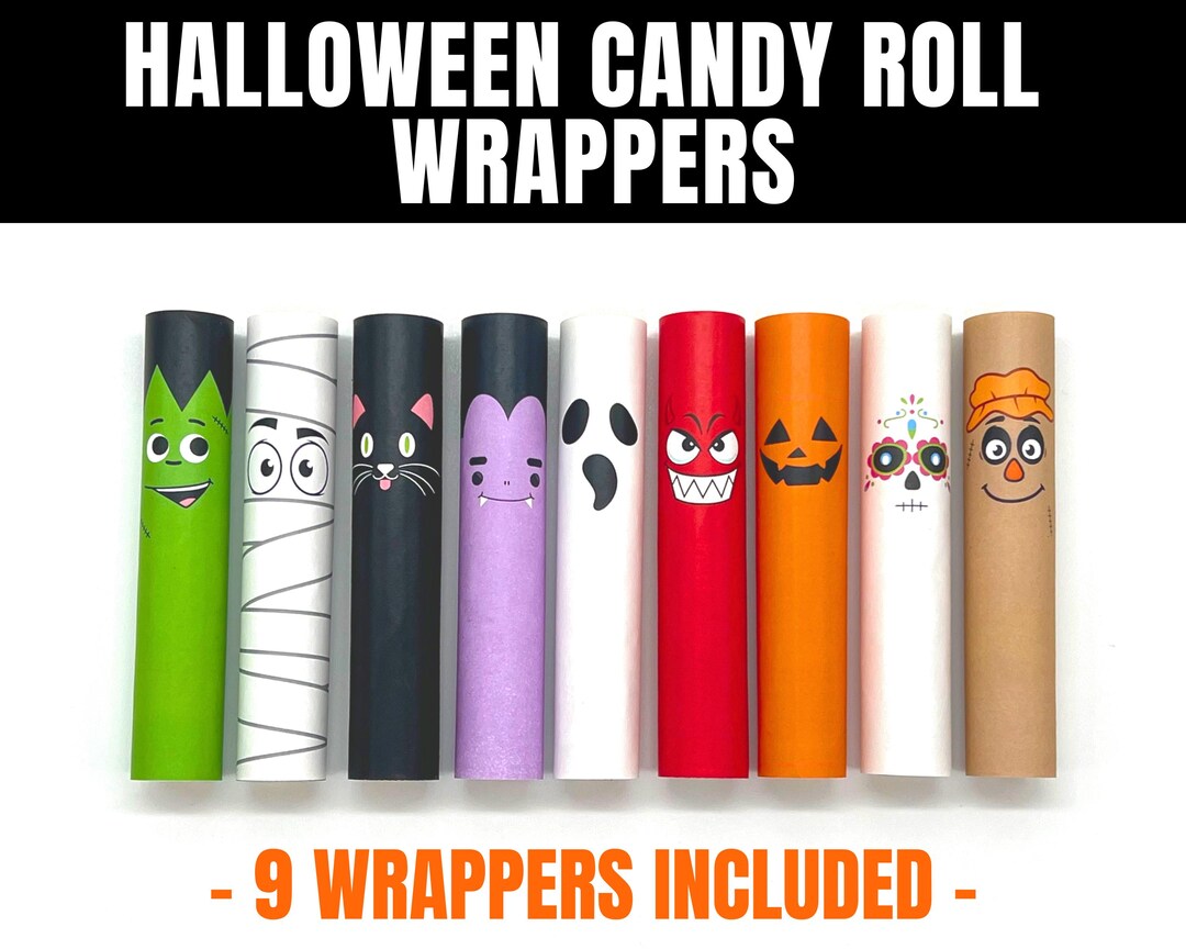 Halloween Candy Roll Wrappers, Printable Chocolate Candy Wrapper ...