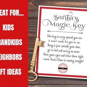 Printable Santa's Magic Key Poem Tag, Santa Key Tag, Party Gift Favor ...