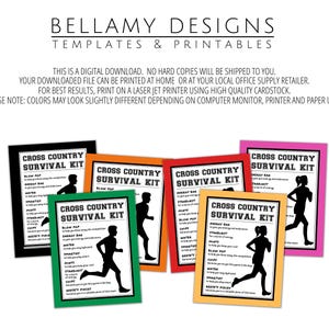 Editable Cross Country Survival Kit Tags, Boys & Girls Cross Country ...