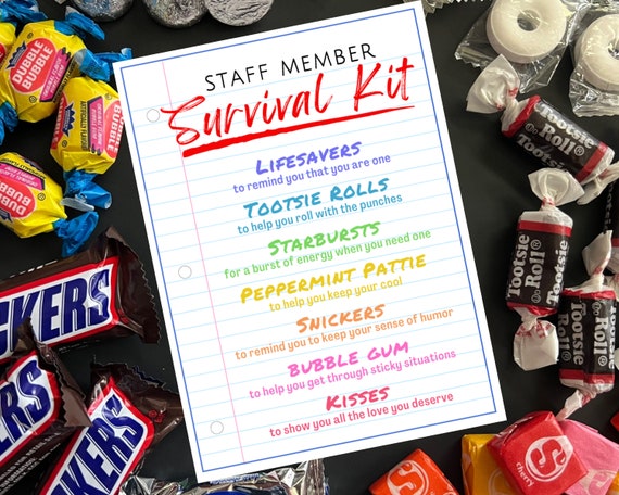 Staff Member Survival Kit Gift Tags Staff Appreciation and - Etsy Canada
