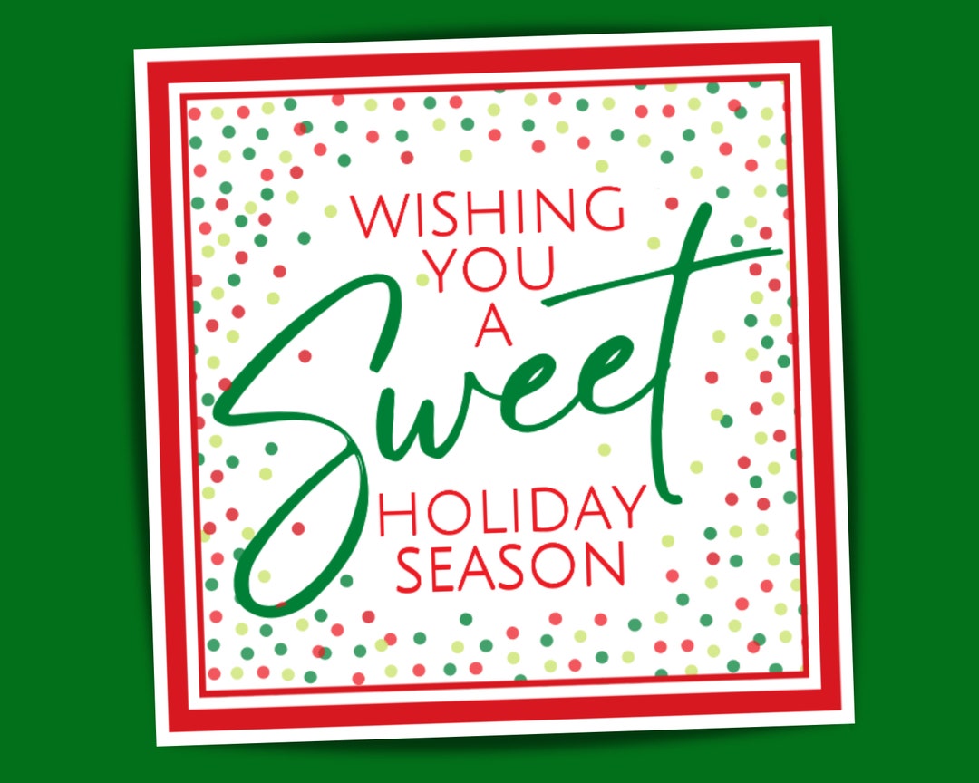 Sweet Holiday Season Treat Tag Printable, Christmas Gift Card Tag ...