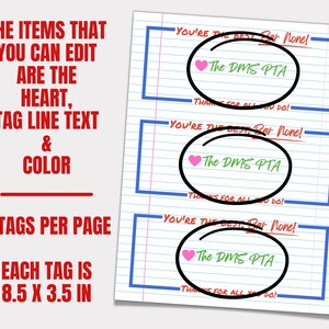 Editable Granola Bar Tag, You're the Best Bar None Thank You ...