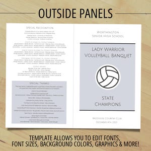 Bi-fold Program Template, Printable and Editable Folded Program ...