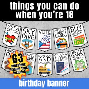 18th Birthday Gift Tag Set 18 Things You Can Do When You're 18 Tags ...