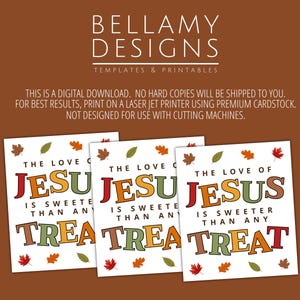 Fall Themed Christian Treat Bag Tag, Religious Autumn Goodie Bag Party ...