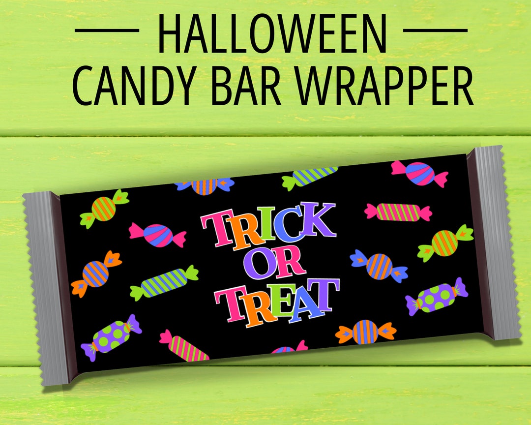 Halloween Candy Bar Wrapper Chocolate Bar Wrapper Party - Etsy