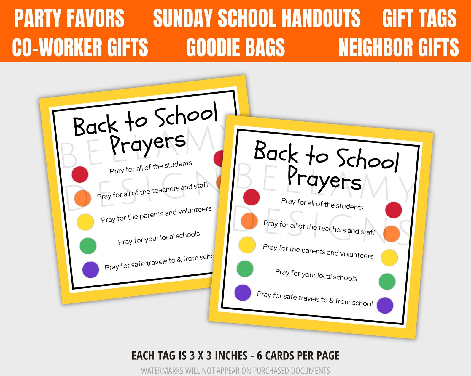 Back to School Prayers Card, Chewy Fruit Candies Gift Tags, First Day ...