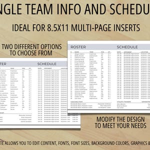 Multi-page Bi-fold Program Template, Sports Team Program or Church Program, Wedding and School ...