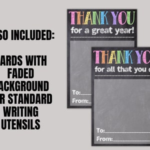 End of Year Teacher Thank You, Printable Thanks End of School ...