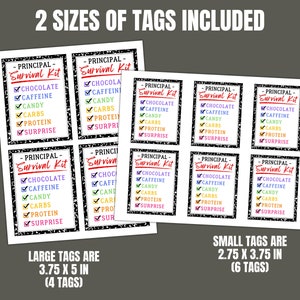 Principal Survival Kit Gift Tags, Principal Appreciation Day Care ...