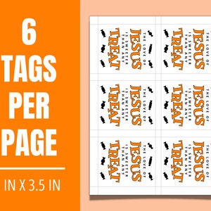 Christian Halloween Treat Tag, Religious Halloween Party Favors, Jesus ...