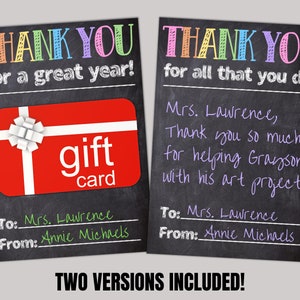 End of Year Teacher Thank You Printable Thanks End of School - Etsy
