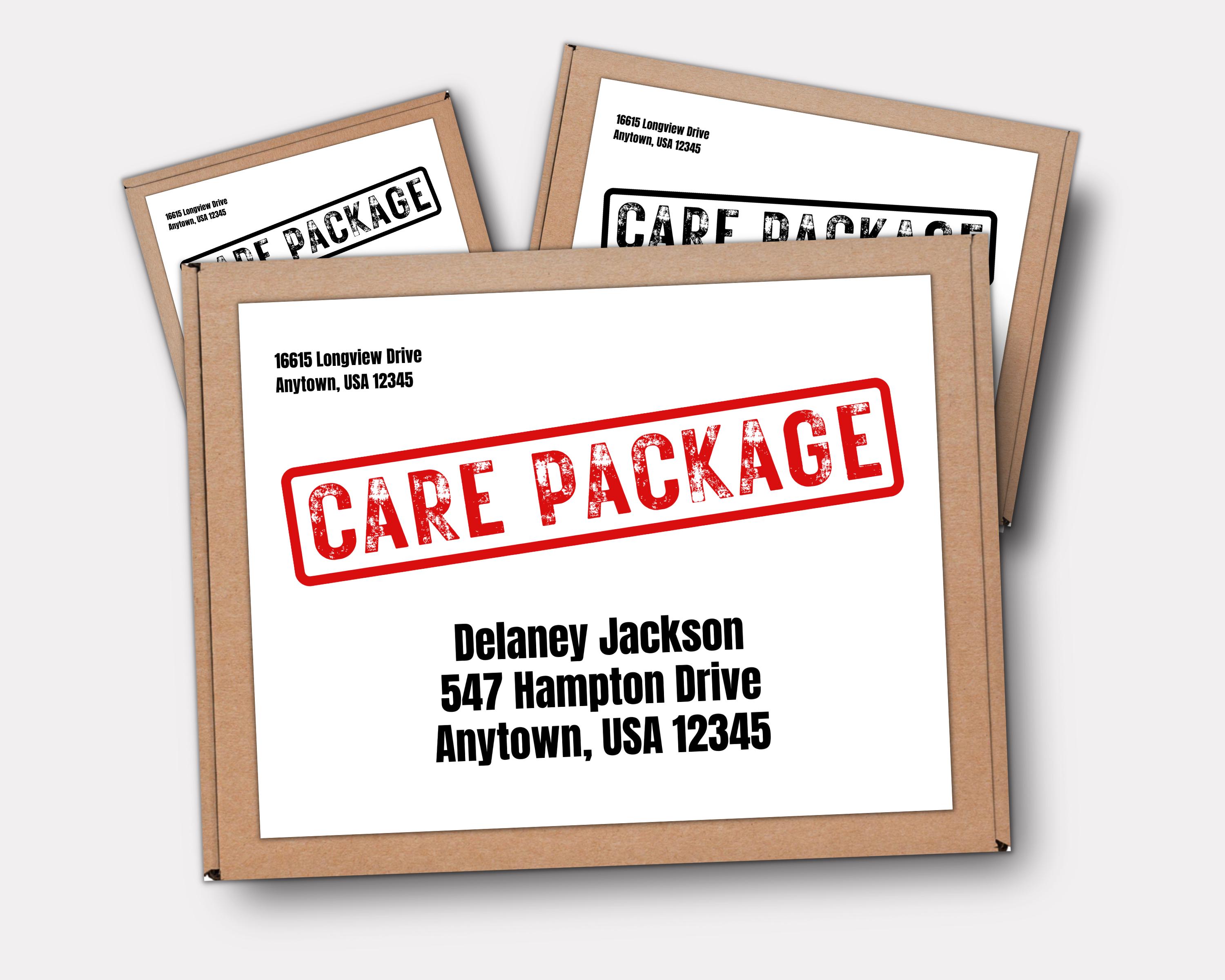 Editable Care Package Label, Mailing Label Printable Camp Care Package ...